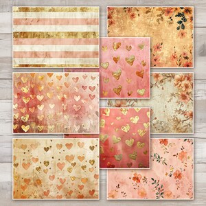 Printable Paper Peach Theme, 52 Sheets, Big Bundle Backgrounds, Digital ...