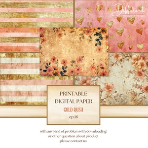 Printable Paper Peach Theme, 52 Sheets, Big Bundle Backgrounds, Digital ...