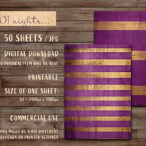 Printable Paper Purple Theme, 50 Sheets, Big Bundle Backgrounds ...