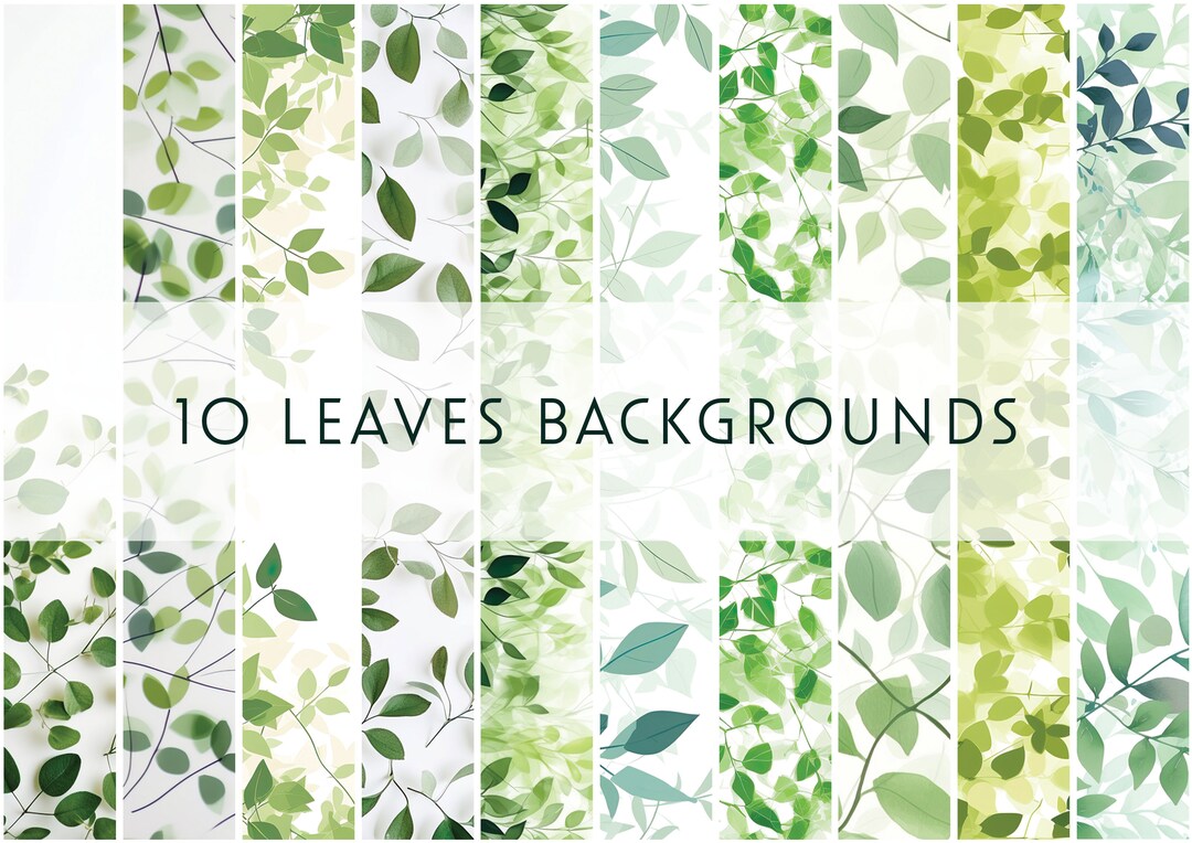 Digital Backgrounds, Printable Leaves, 10 Patterns - Etsy