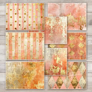 Printable Paper Peach Theme, 52 Sheets, Big Bundle Backgrounds, Digital ...