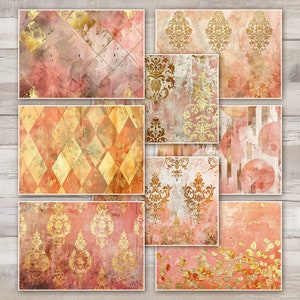 Printable Paper Peach Theme, 52 Sheets, Big Bundle Backgrounds, Digital ...