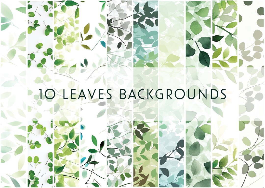 Digital Backgrounds, Printable Leaves, 10 Patterns - Etsy