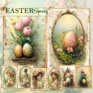 100 Pages for Easter Spring Theme Junk Journal, 50 Double Sheets, Big ...