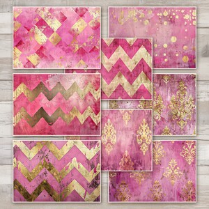 Printable Digital Papers, 52 Patterns in A4 Size, Pink Color Theme - Etsy