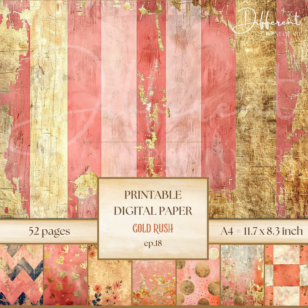 Printable Paper Peach Theme, 52 Sheets, Big Bundle Backgrounds, Digital ...