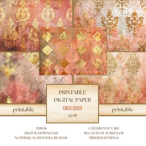 Printable Paper Peach Theme, 52 Sheets, Big Bundle Backgrounds, Digital ...