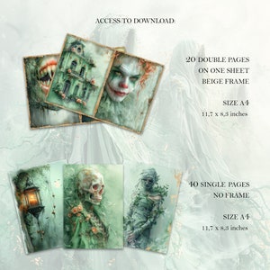 Printable Paper in Horror Story Theme, 40 Images and 20 Junk Journal ...