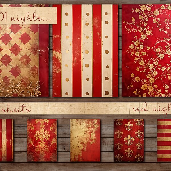 Red Damask Paper - Etsy