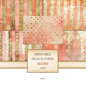 Printable Paper Peach Theme, 52 Sheets, Big Bundle Backgrounds, Digital ...