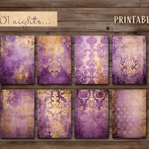 Printable Paper Purple Theme, 50 Sheets, Big Bundle Backgrounds ...