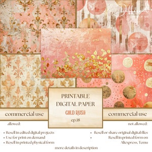 Printable Paper Peach Theme, 52 Sheets, Big Bundle Backgrounds, Digital ...