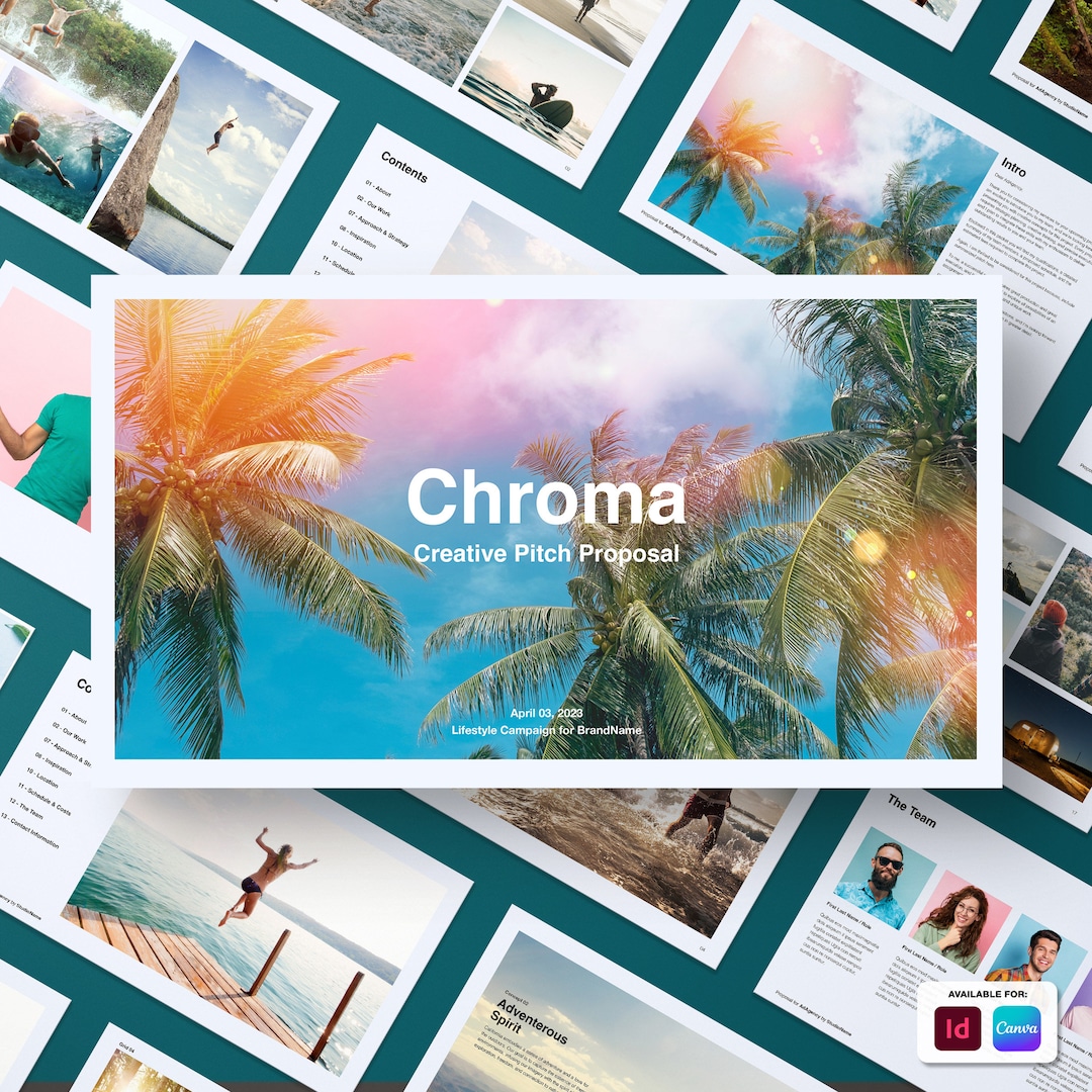 Chroma Pitch Deck Template: Canva & Indesign, Creative Pros - Etsy