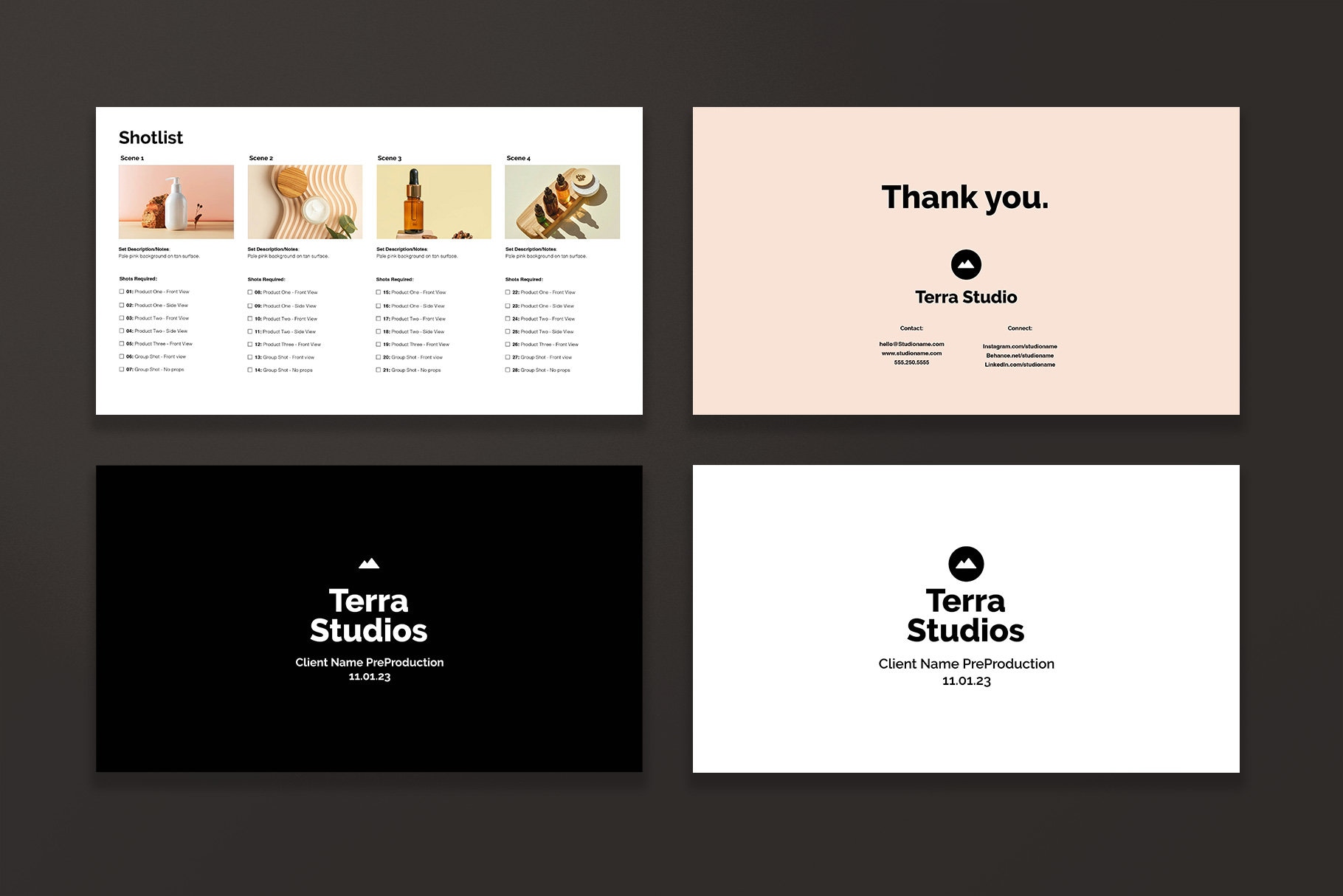 Photoshoot Production Deck Presentation Template for Photographers and ...