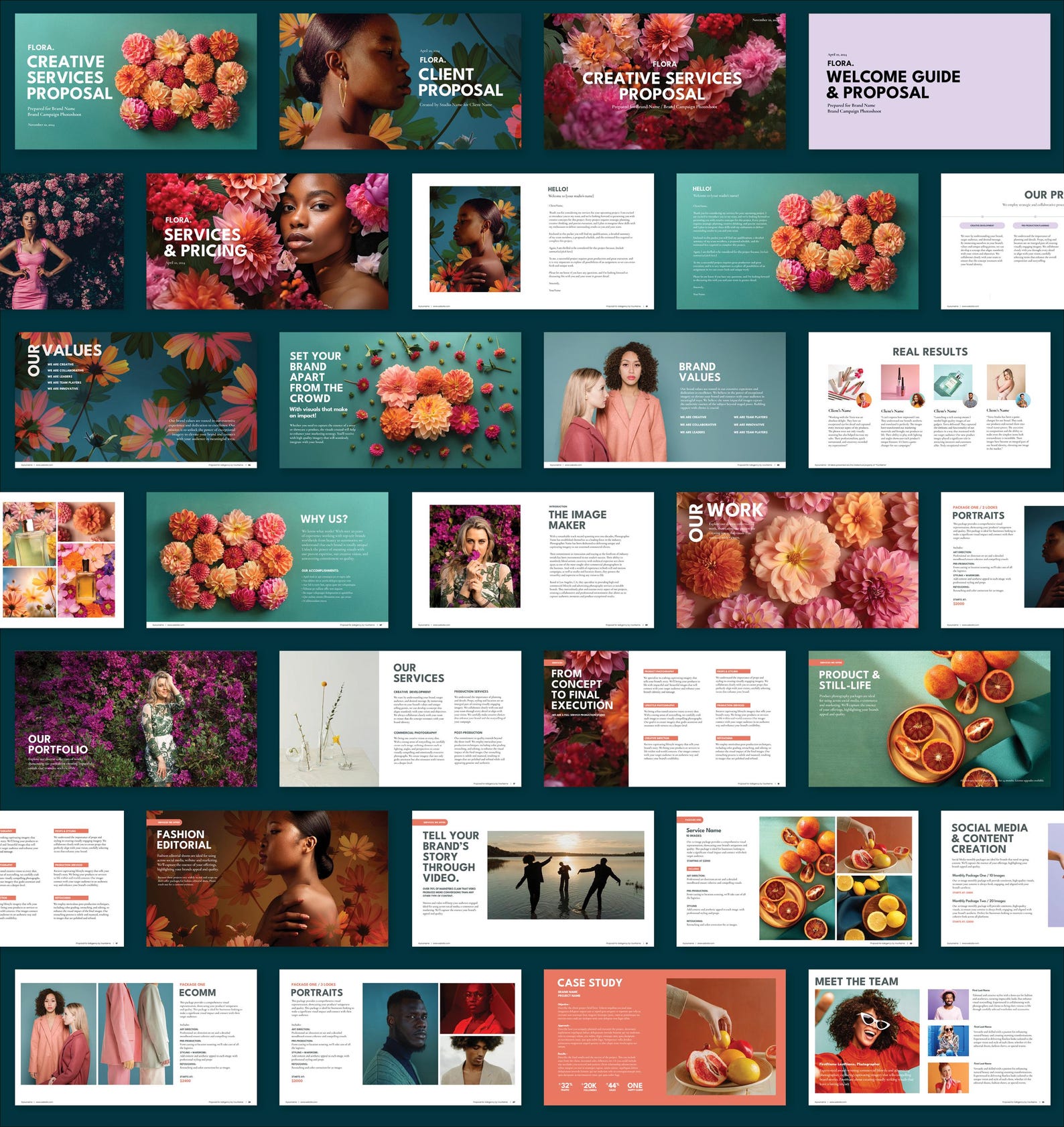 Pitch Like a Pro Template Bundle – Flora Collection | Pitch Deck ...
