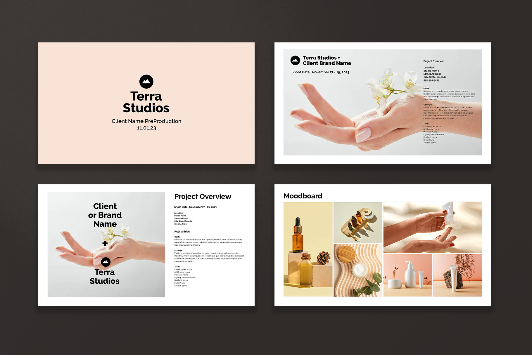 Photoshoot Production Deck Presentation Template for Photographers and ...