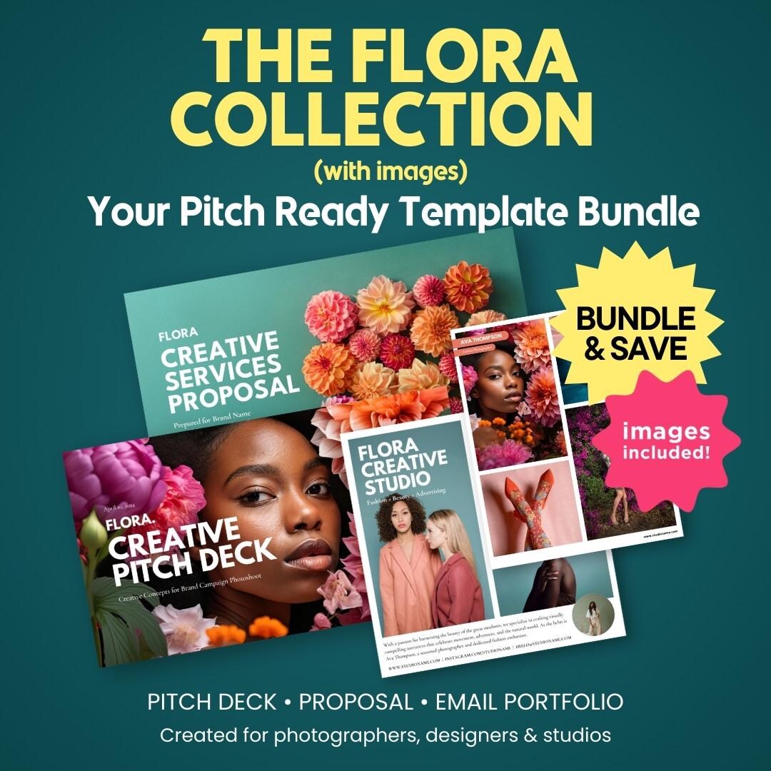 Flora Canva Template Bundle: Pitch Deck, Pricing, Portfolio (WITH ...