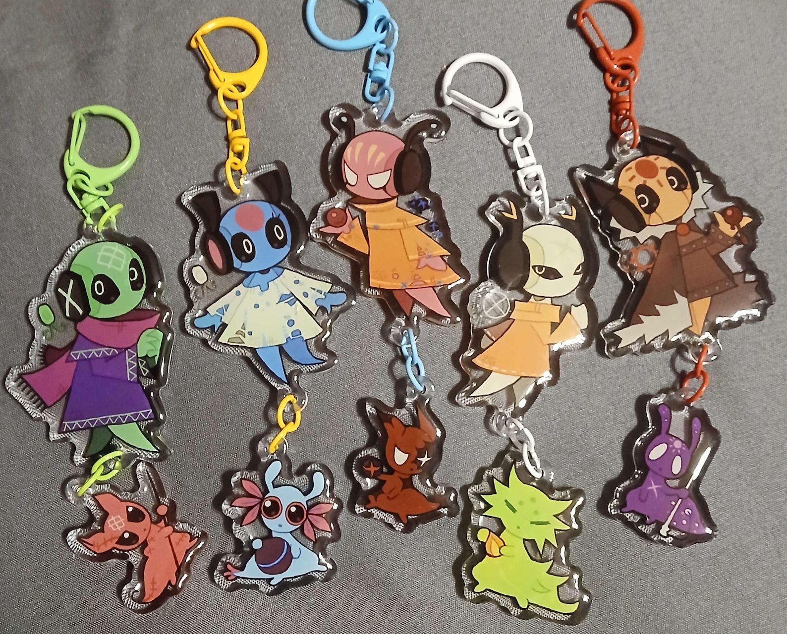 Rain World Iterator & Slugcat Connected Acrylic Charms READ DESCRIPTION ...