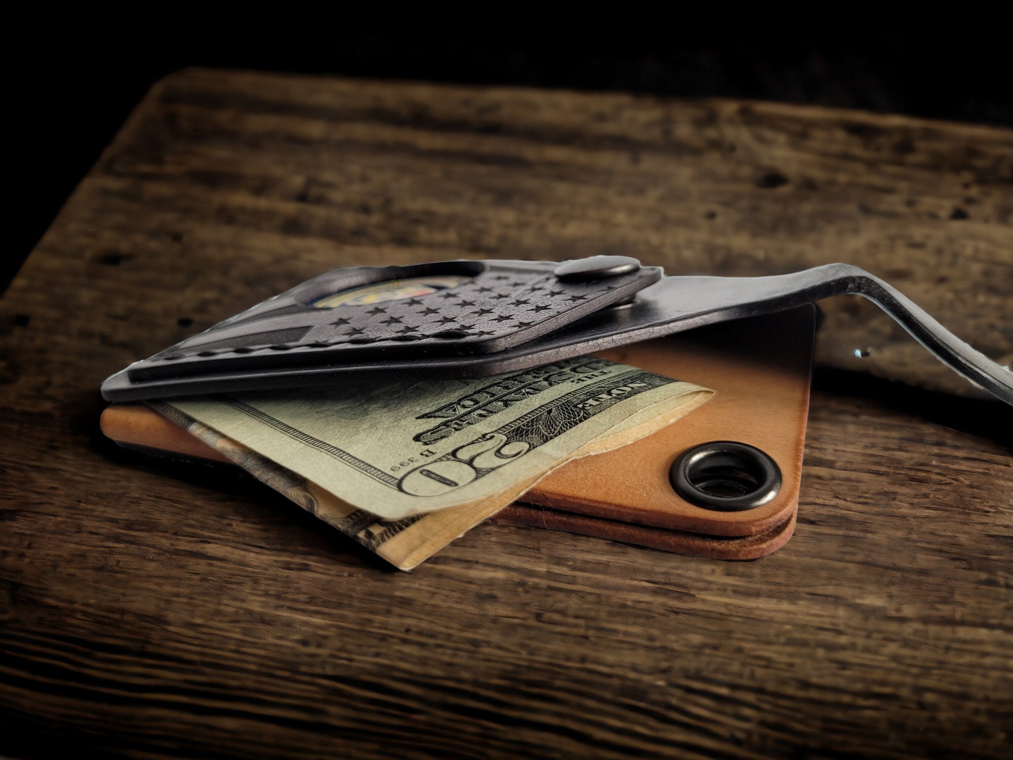 Blind Dog Challenge Coin Wallet. Leather Minimalist Wallet. Leather EDC ...