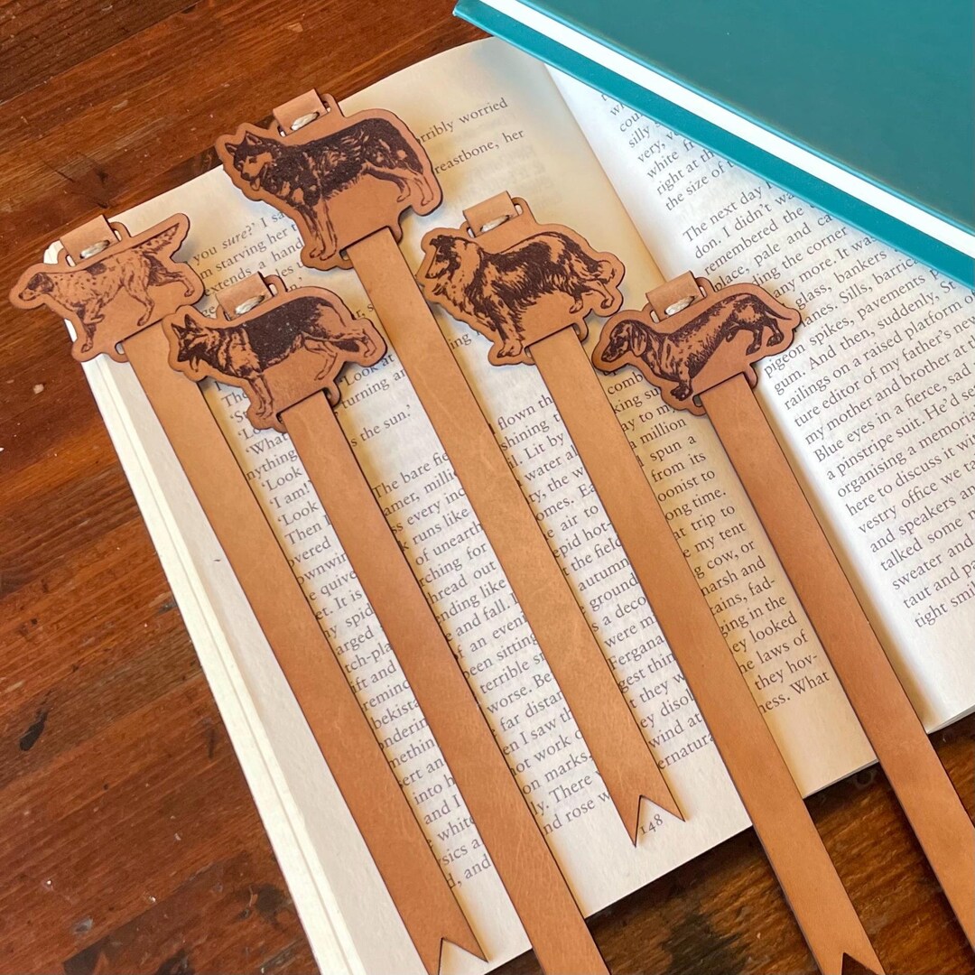 Custom Leather Dog Bookmark - Perfect Gift for Dog Lovers - Rough ...