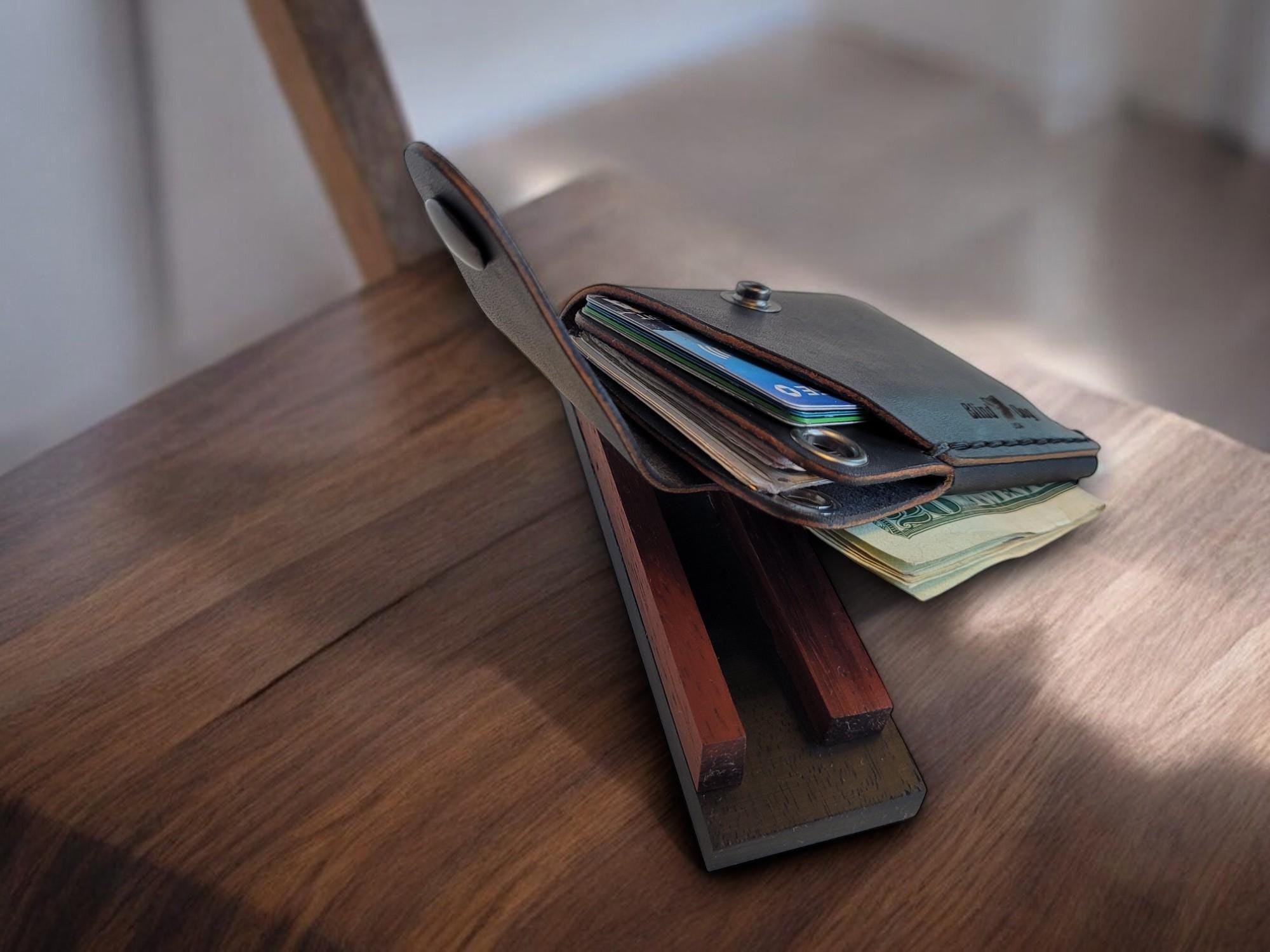 Blind Dog Challenge Coin Wallet. Leather Minimalist Wallet. Leather EDC ...