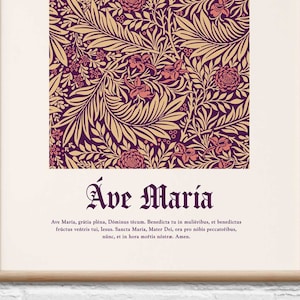 Ave Maria - Hail Mary Latin Catholic Prayer, Catholic Poster, Catholic ...