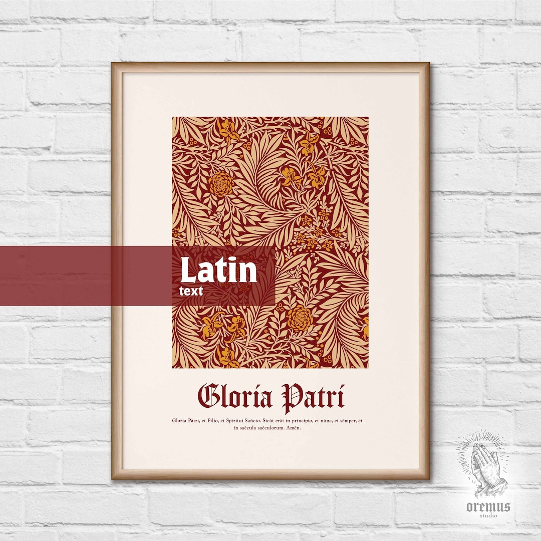 Gloria Patri - Glory Be Latin Prayer, Catholic Poster, Catholic Wall ...