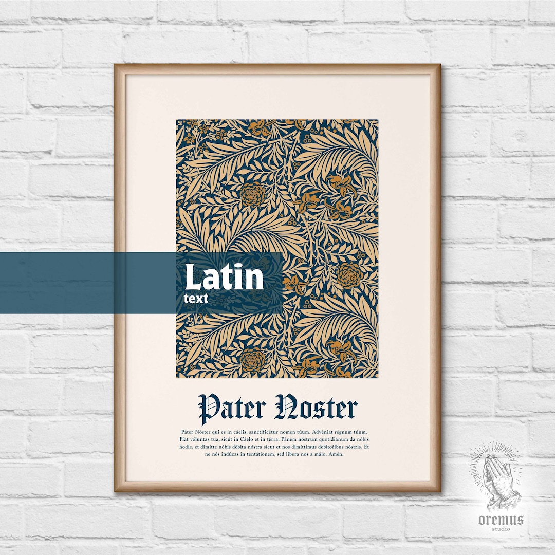Pater Noster Our Father Latin Catholic Prayer, Catholic Poster ...