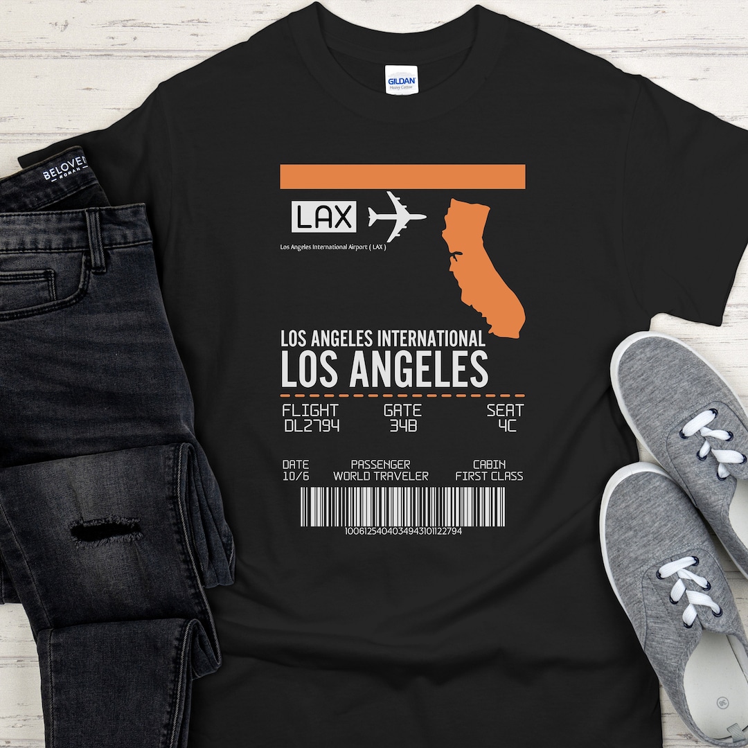 LAX Los Angeles Airport Shirt, California Aviation Travel Tee, Graphic ...