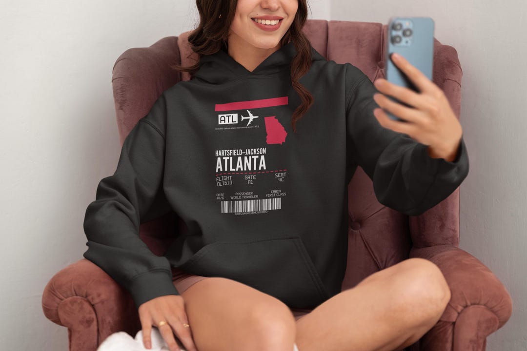ATL Airport Boarding Pass Graphic Tee: Atlanta Travel Shirt - Etsy