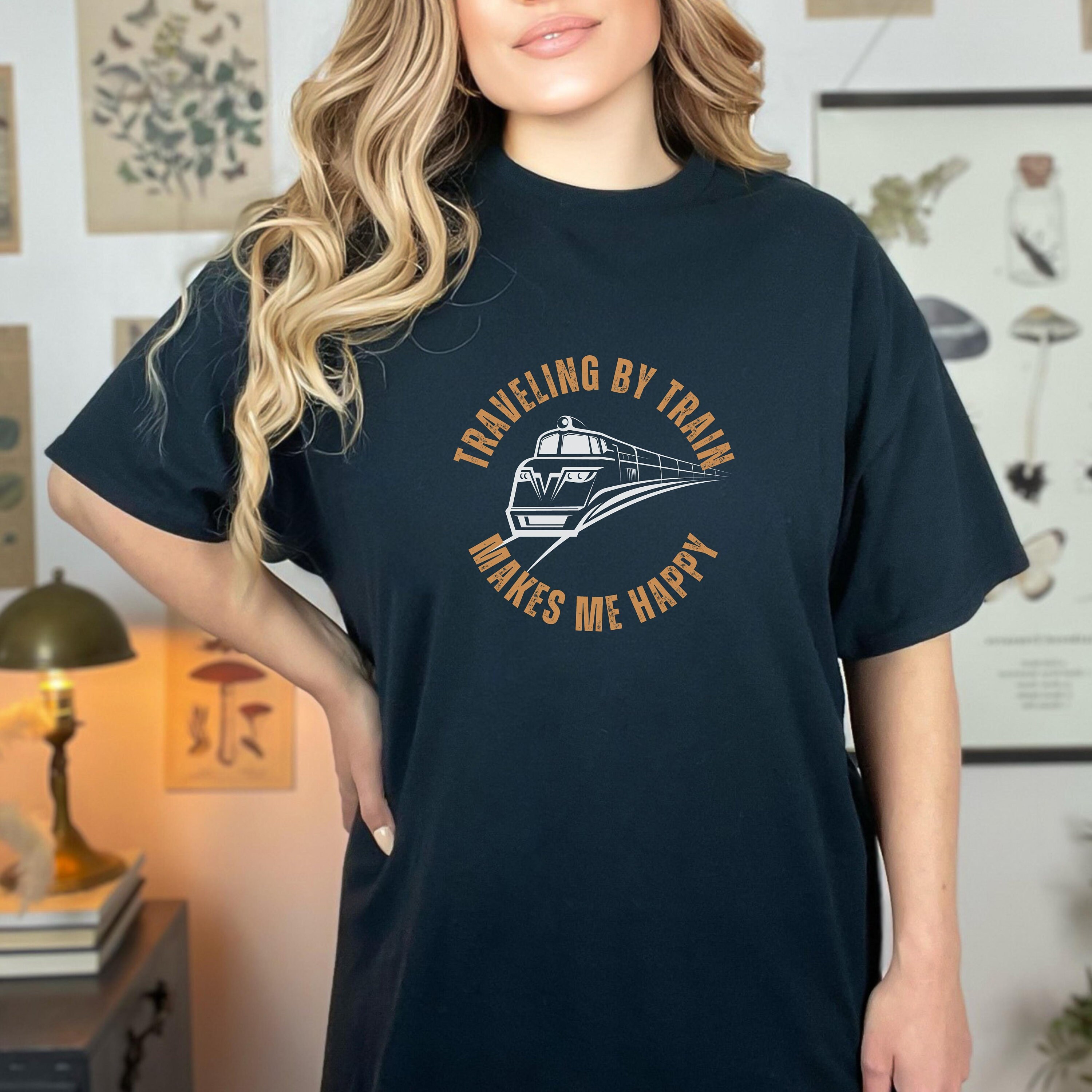 Train Travel Makes Me Happy Tshirt, Vacation T-shirt, Travel Tee ...