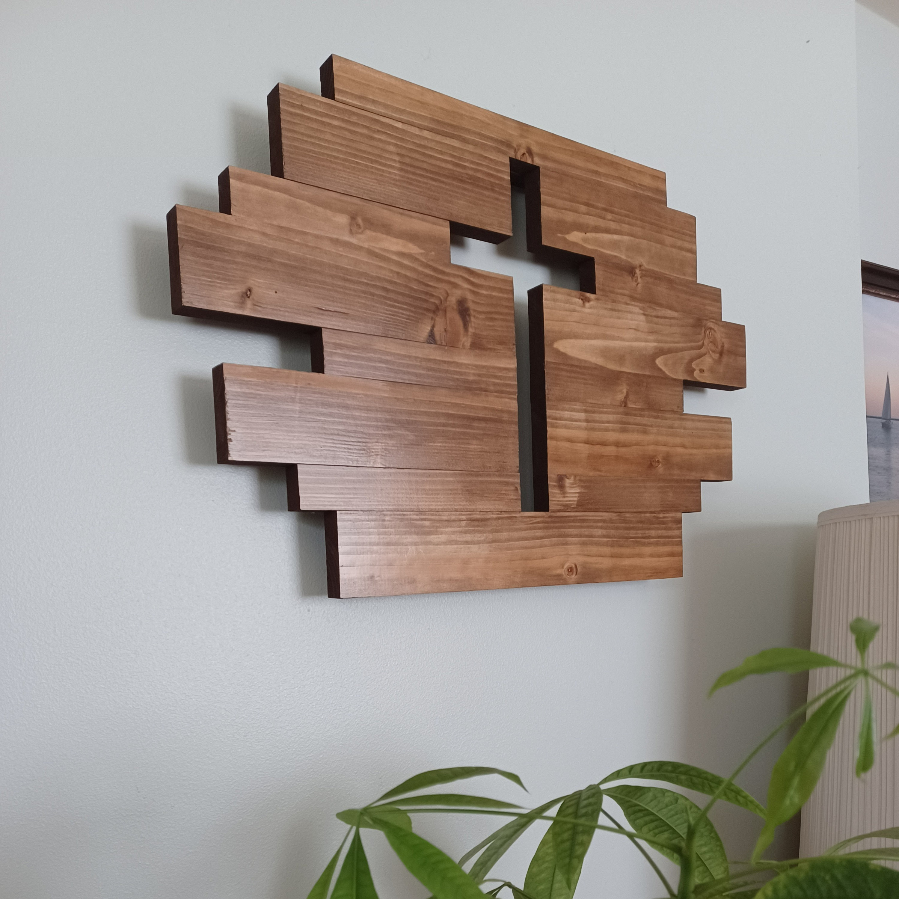 Cross Wall Art Stained Wooden Cross Hand-crafted Wood Cross - Etsy