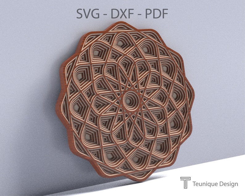 Layered Art Laser Cut File, Multilayer SVG Vector Drawing, 10 Layer ...