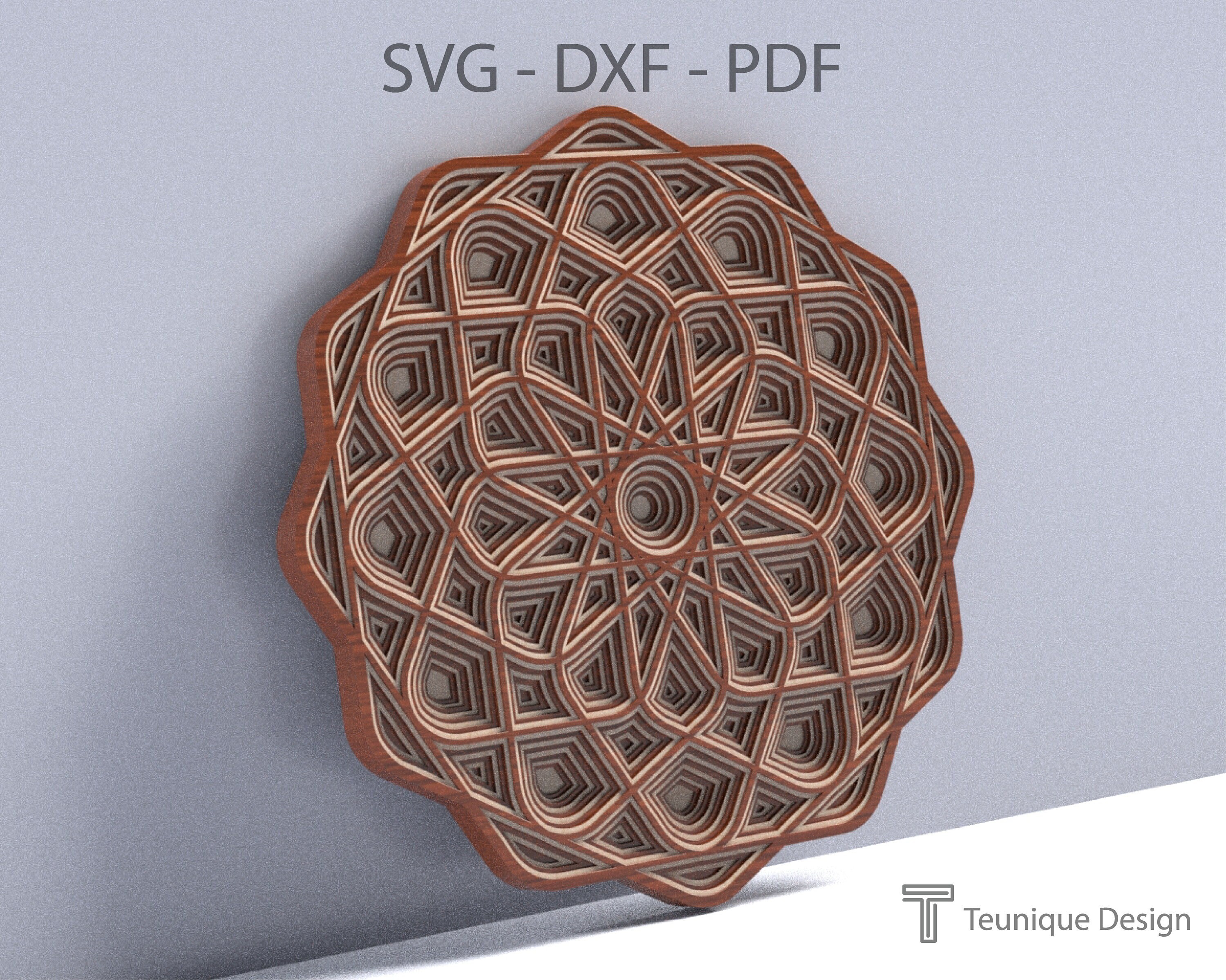 Layered Art Laser Cut File, Multilayer SVG Vector Drawing, 10 Layer ...
