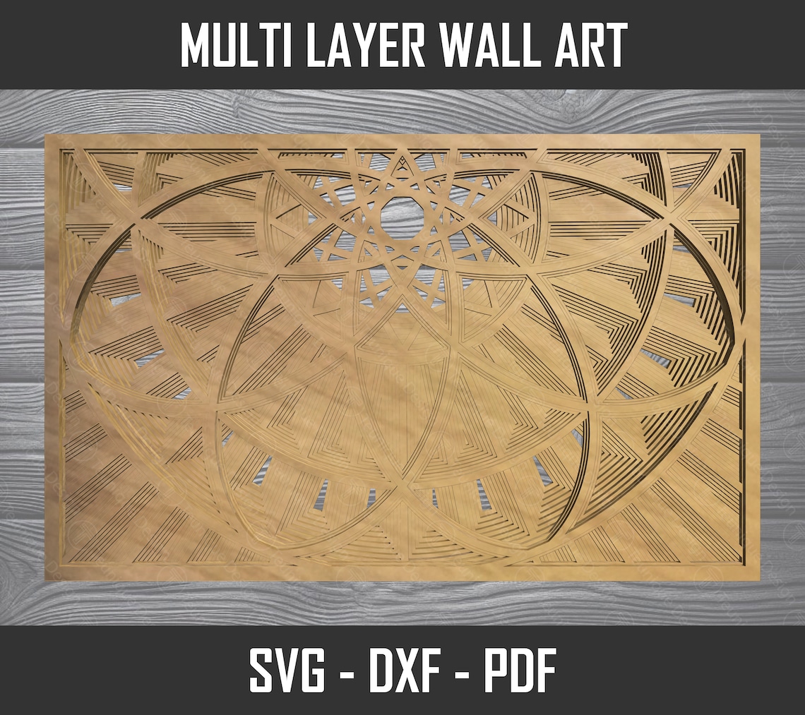 Multi Layer Wall Art Laser Cut Files, 12 Layer Mandala Design, SVG, DXF ...