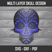 Multi Layer Skull Design, Laser Ready Files for Laser-cutting, Layered ...