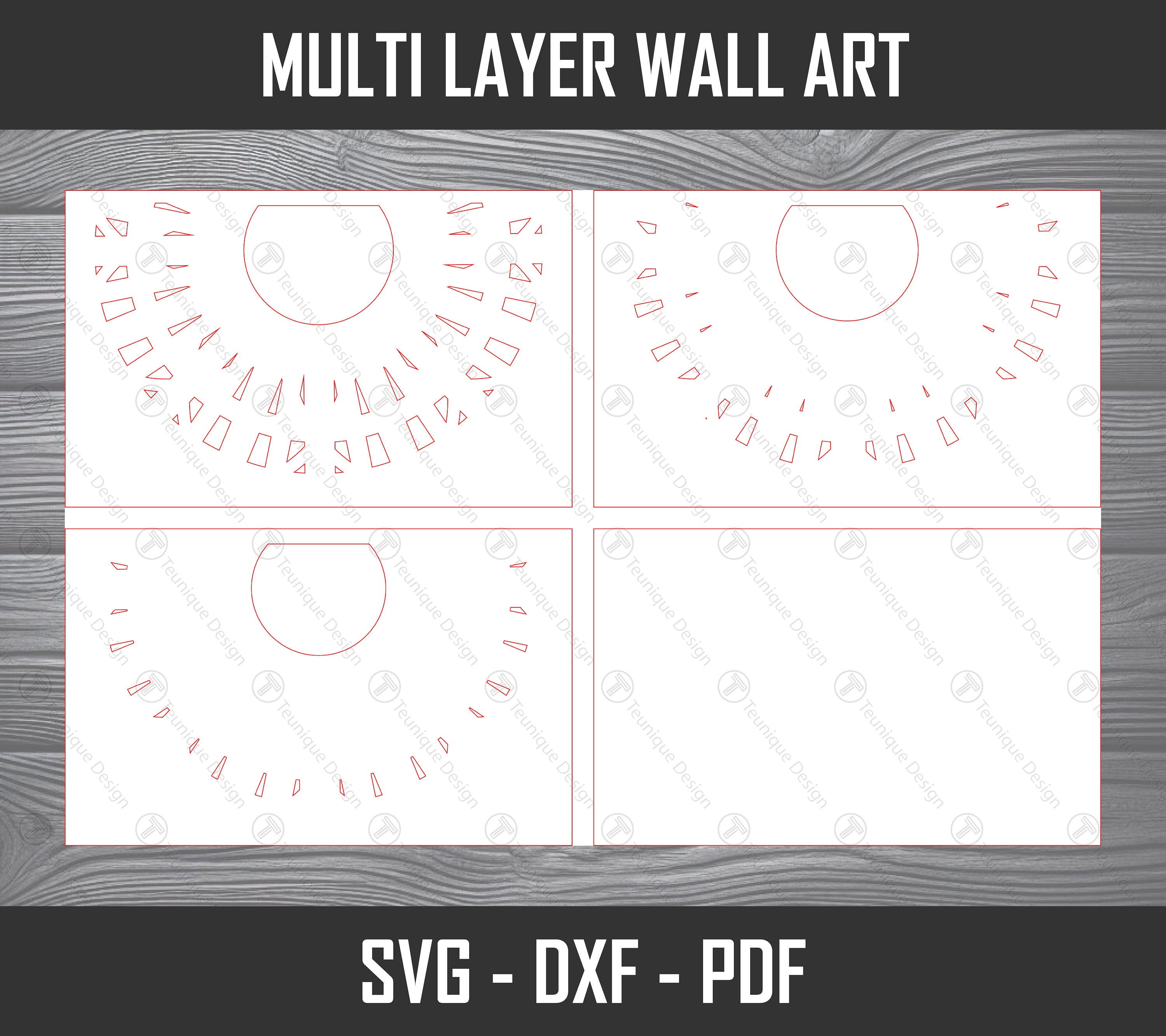 Multi Layer Wall Art Laser Cut Files, 12 Layer Mandala Design, SVG, DXF ...