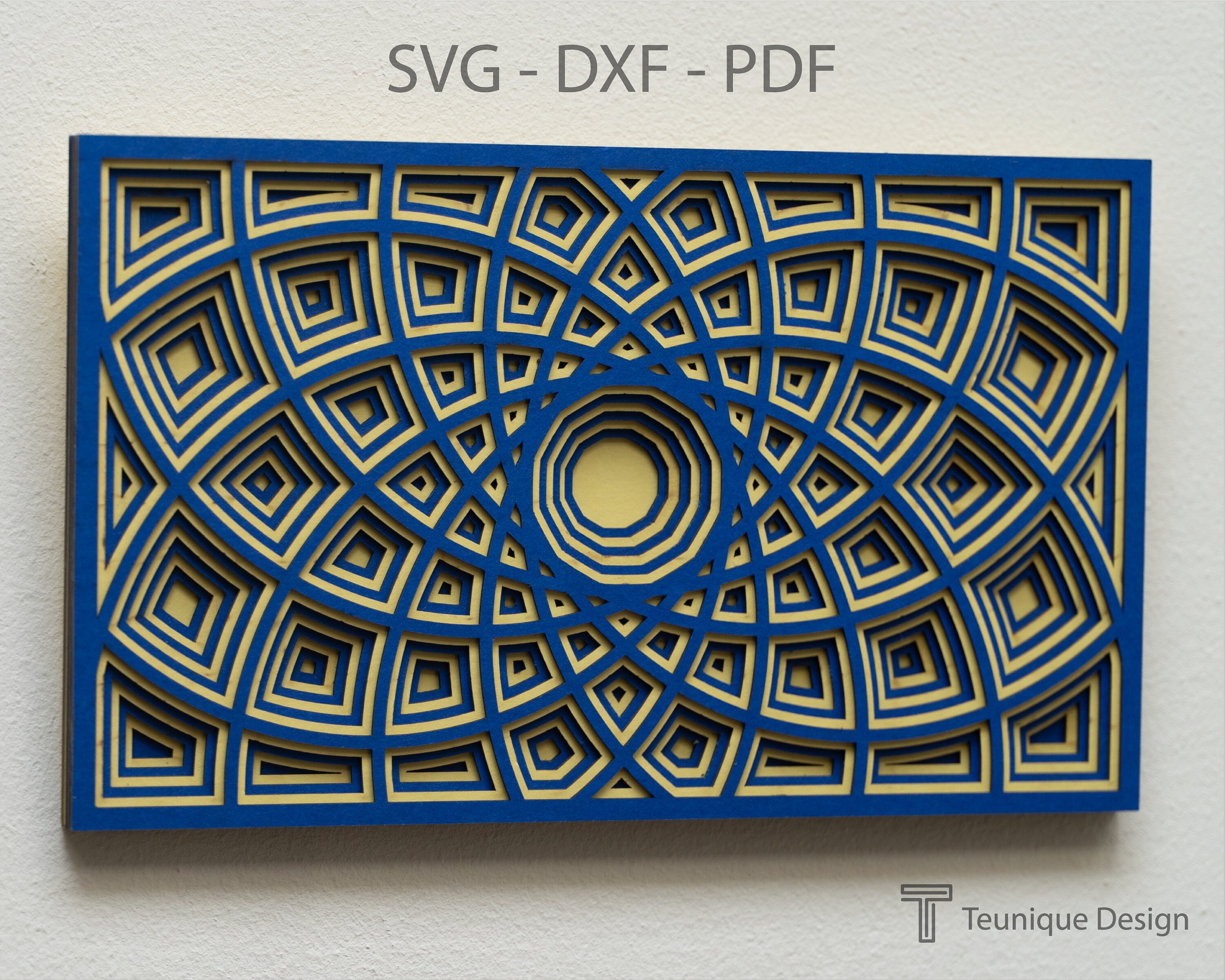 Layered Torus Wall Art Laser Cut File, Multilayer SVG Vector Drawing, 8 ...