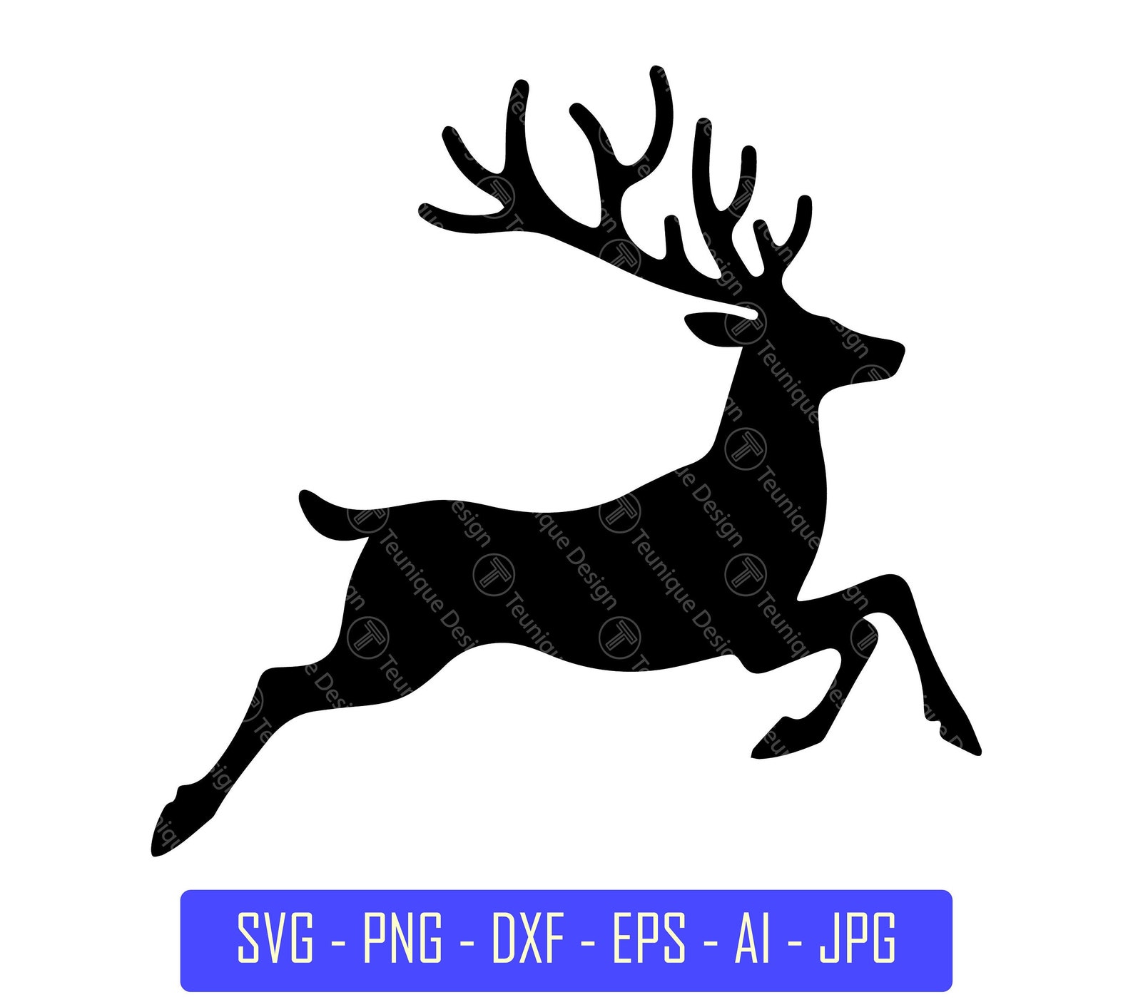 Reindeer Svg Flying Reindeer Svg Reindeer Silhouette Reindeer Png Reindeer Clipart Digital