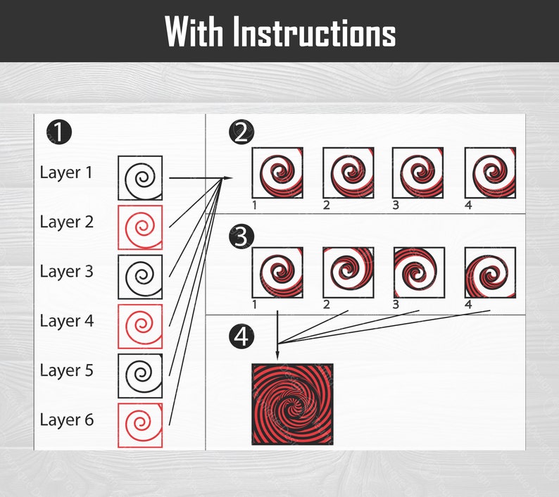 Layered Wall Art Spiral Laser Cut File, Multilayer Helix SVG Vector ...
