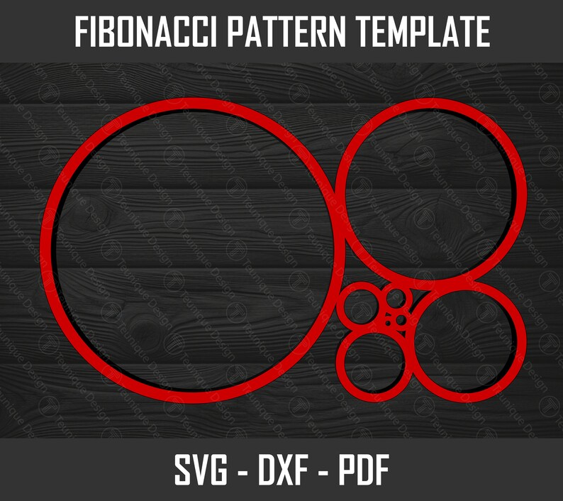 Fibonacci Sequence Vector Design, Golden Ratio Pattern Laser Cut DXF ...