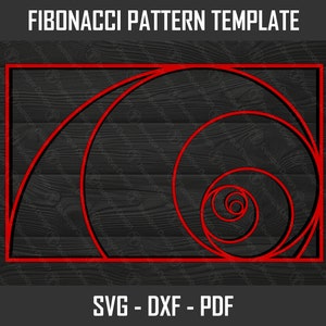 Fibonacci Sequence Vector Design, Golden Ratio Pattern Laser Cut DXF ...