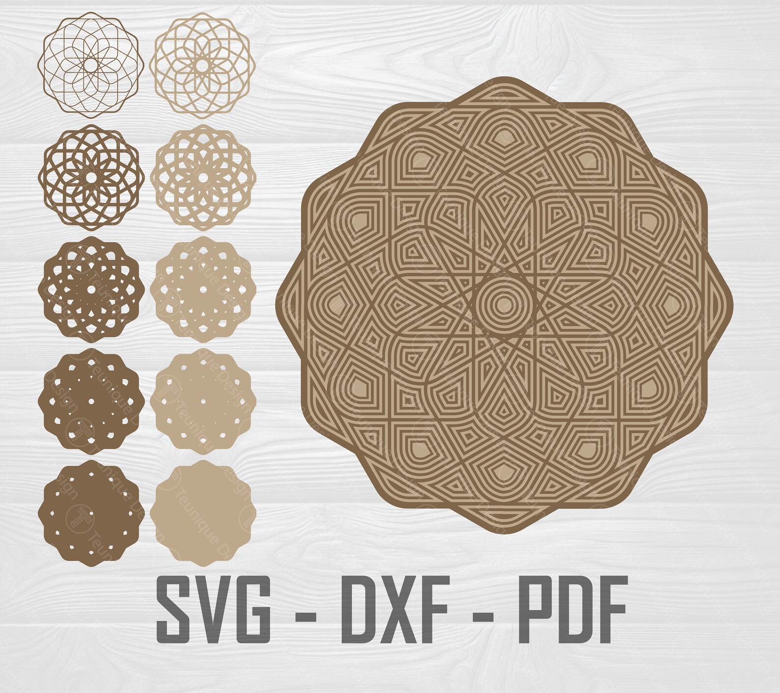 Layered Art Laser Cut File, Multilayer SVG Vector Drawing, 10 Layer ...