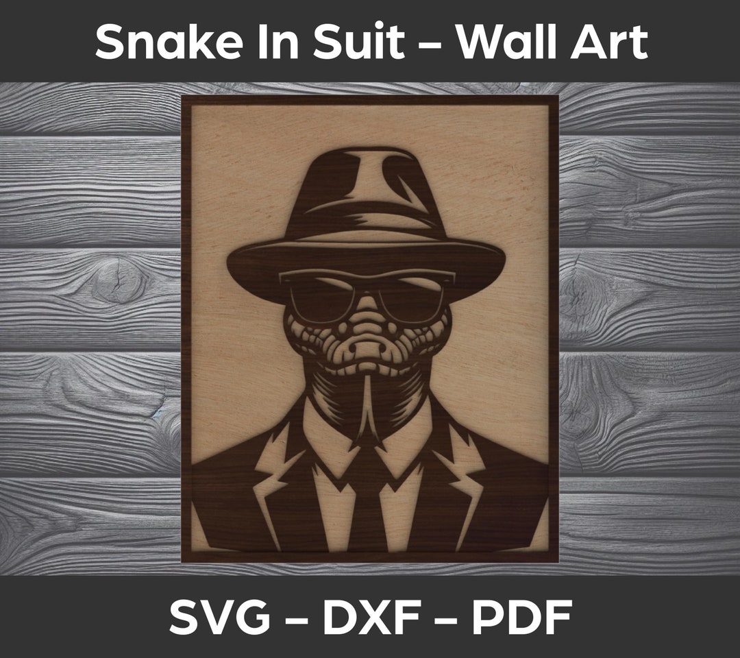 Snake in Suit - Layered Wall Art Laser Cut File, Multilayer SVG Vector ...