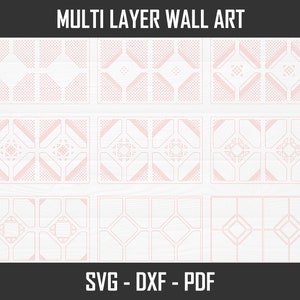 Layered Wall Art Laser Cut File, Multilayer SVG Vector Drawing, 9 Layer ...