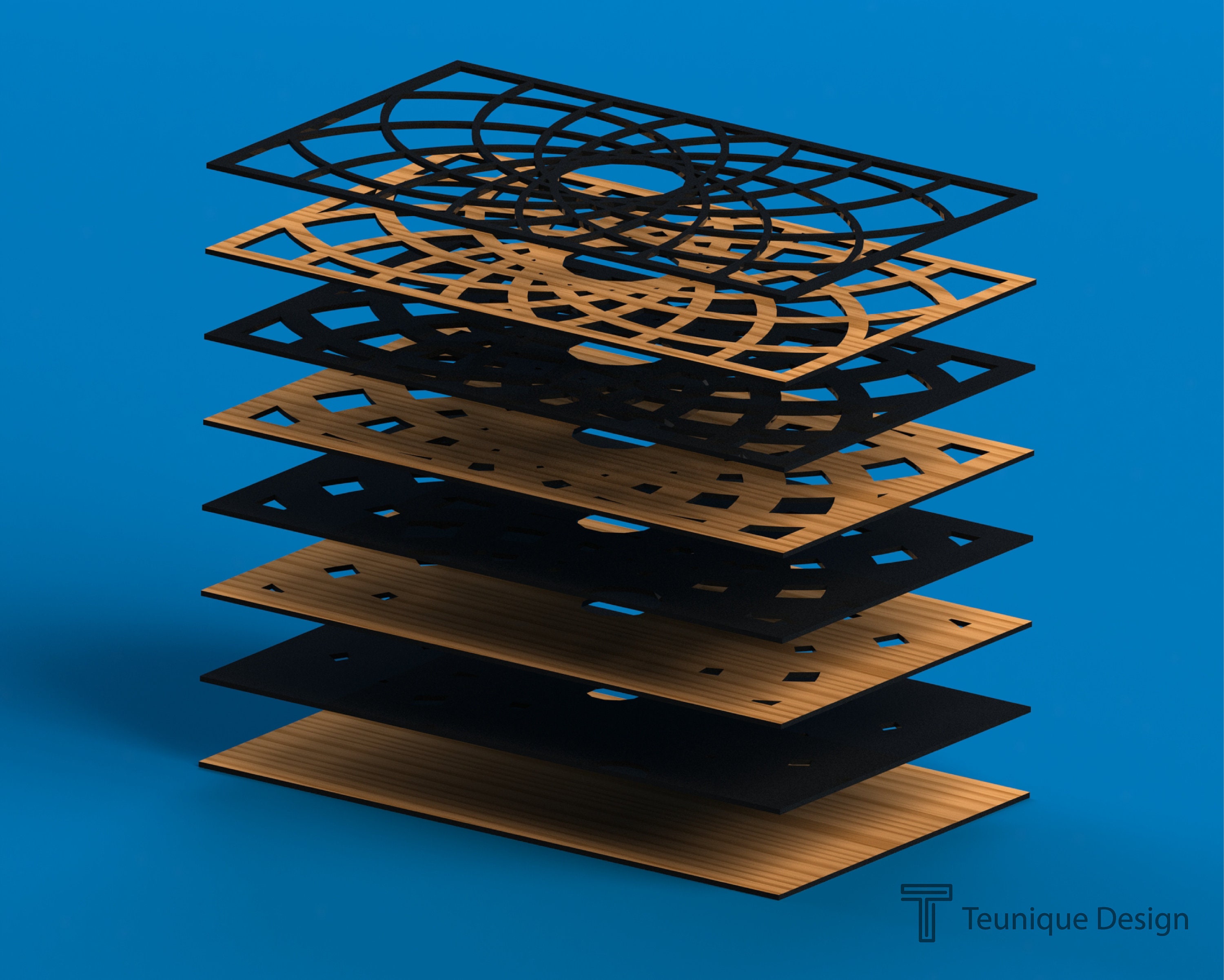 Layered Torus Wall Art Laser Cut File, Multilayer SVG Vector Drawing, 8 ...