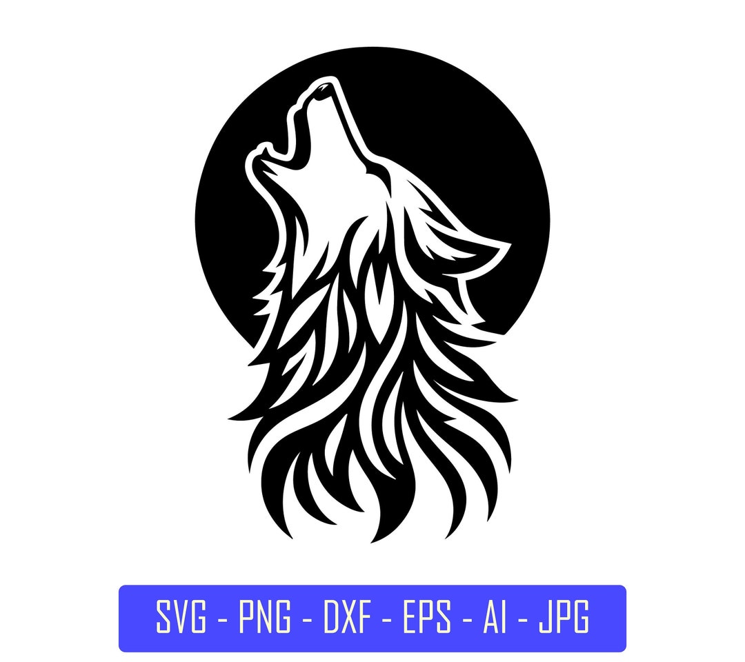 Wolf SVG Howling Wolf Silhouette, Digital Download Cut Files for Cricut ...