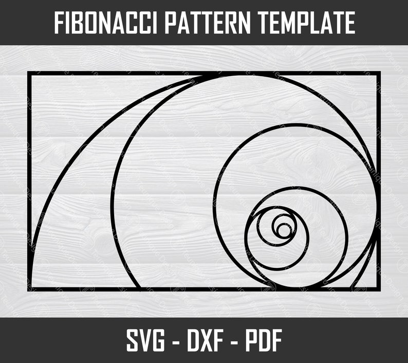 Fibonacci Sequence Vector Design, Golden Ratio Pattern Laser Cut DXF ...