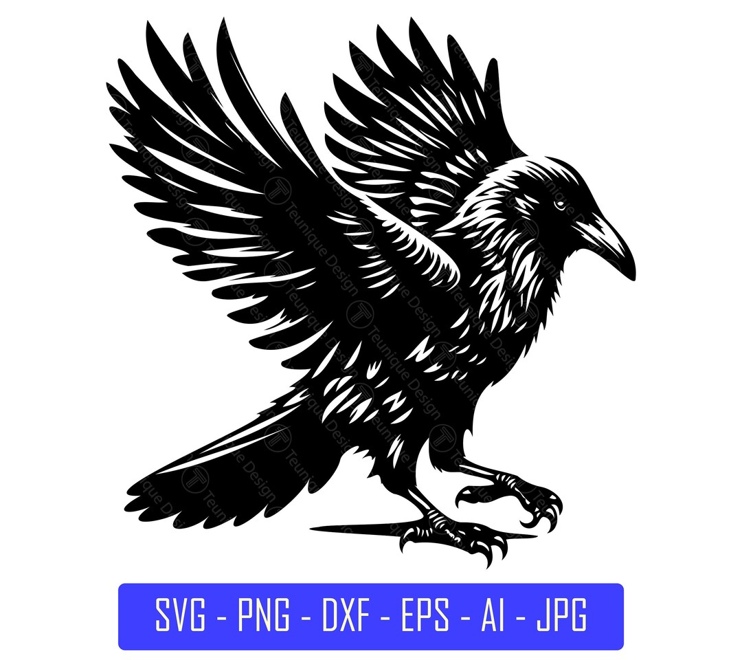 Raven Crow SVG, Cut Out for Cricut, Laser Bird T-shirt Design ...