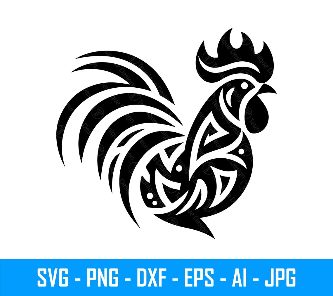 Tribal Rooster SVG, Vector Cut File for Cricut, Farm Animal Designs ...
